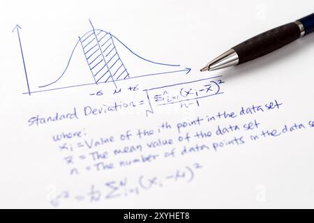 Mathematics standard deviation graph and formula Stock Photo - Alamy
