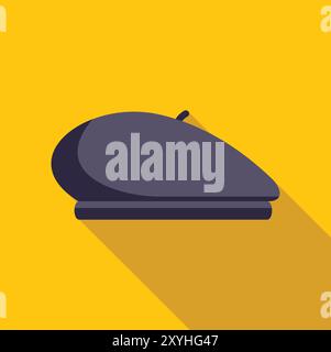 Vector illustration of a traditional blue beret, isolated on a white ...