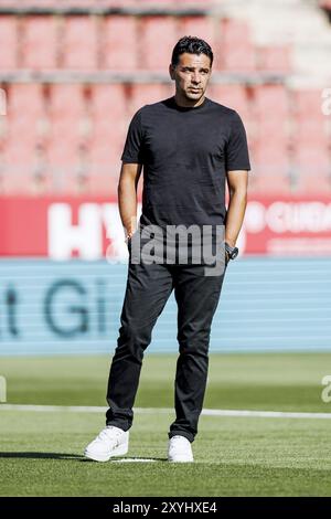 Michel Sanchez, head coach of Girona FC during the Spanish championship La Liga football match ...