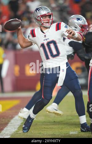 New England Patriots quarterback Drake Maye speaks after the AFC ...