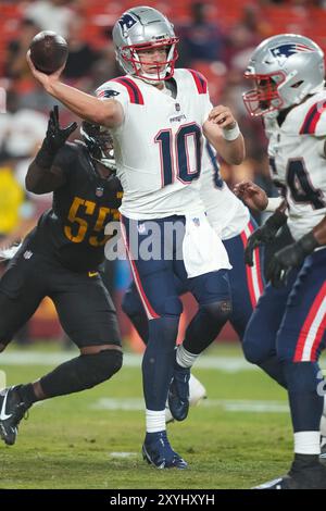 New England Patriots Drake Maye (10) poses for a portrait on Opening ...
