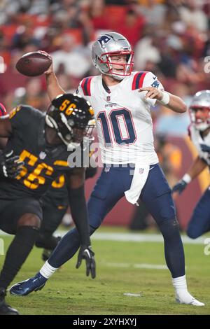 New England Patriots quarterback Drake Maye speaks after the AFC ...