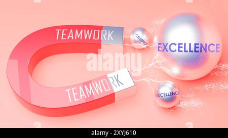 Teamwork that attracts Excellence. Power of teamwork Stock Photo - Alamy