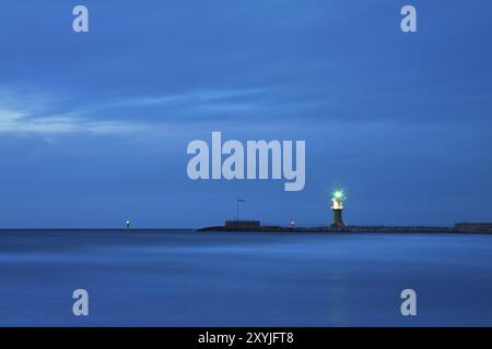 The western pier in Warnemuende Stock Photo - Alamy