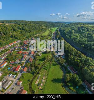 The village of Möhren and the Mörenbach Valley in the Nature Park ...