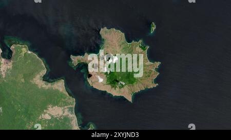 Luzon Island in the Philippine Sea on a colored elevation map Stock ...