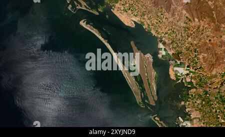 Isla Altamura in the Gulf of California on a colored elevation map ...