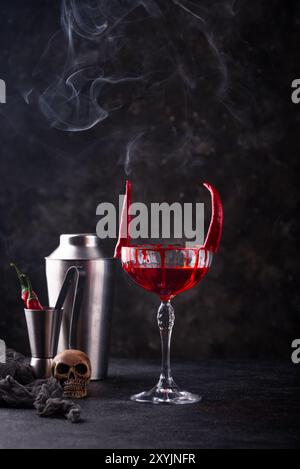 Halloween cocktail Red Devil martini Stock Photo - Alamy