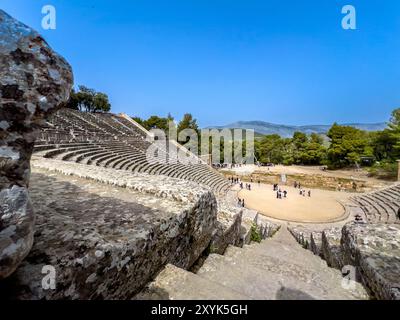 The ancient theater of Epidavros (Epidaurus), Argolida (Argolis ...