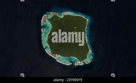 North Sentinel Island in the Bay of Bengal on a colored elevation map ...