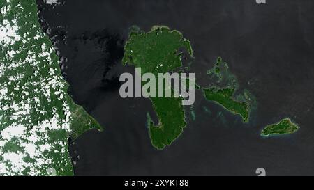 Polillo Island in the Philippine Sea on a colored elevation map Stock ...