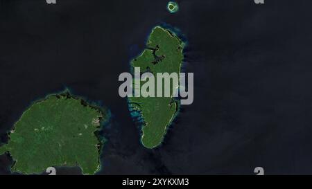 Sarangani Island in the Philippine Sea on a colored elevation map Stock ...