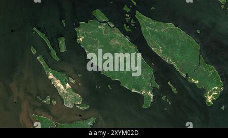 Pulau Sugi in the South China Sea on a colored elevation map Stock ...