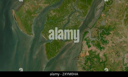 Ile de Taidi in the North Atlantic Ocean on a colored elevation map ...