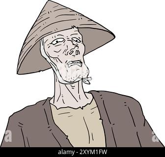 Traditional Chinese Man Vector Illustration - Celebrating Cultural ...