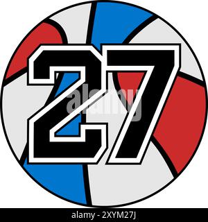 ball of basketball symbol with number 27 Stock Vector Image & Art - Alamy