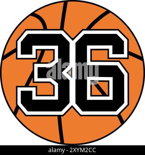 ball of basketball symbol with number 36 Stock Vector Image & Art - Alamy