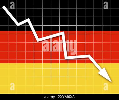 The German flag and arrow graph going up Stock Photo - Alamy