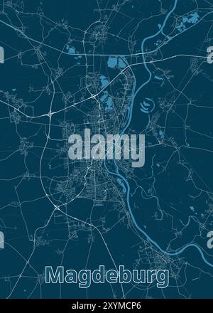 Modern City Map - Magdeburg city of Germany with boroughs and titles DE ...