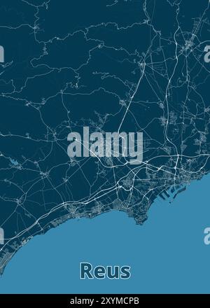 Malaga, Spain artistic blueprint map poster Stock Vector Image & Art ...