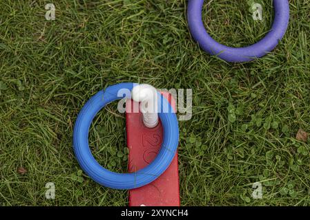 Ring throwing game seen from above Stock Photo - Alamy