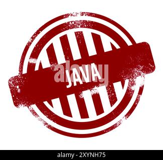 java - red grunge button, stamp Stock Photo - Alamy