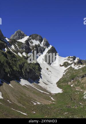 Mount Altmann, mountain of the Alpstein Range seen from Mount Santis ...