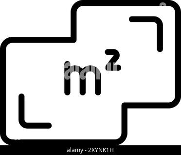 Square Meter icon. M2 sign. Flat area in square metres . Measuring land ...