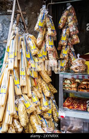 Pasta being sold in a grocery store in Naples, Italy Stock Photo - Alamy