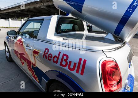 A Red Bull logo at a Mini Cooper at Red Bull Dance Your Style 2026 ...