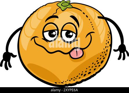 An illustration of Grapefruit cartoon mascot character in geek style ...