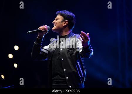 Italian singer, Sal Da Vinci performs live on stage during the “Stasera ...