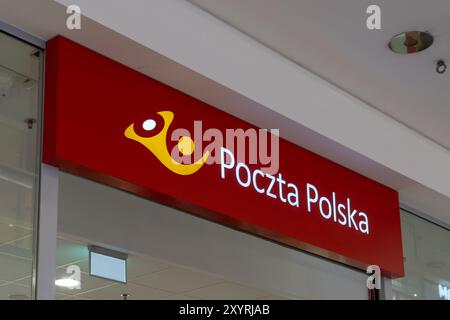 Poczta Polska - Polish state post logo on a office in Warsaw city ...