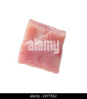 Cube of raw bacon isolated on white Stock Photo - Alamy