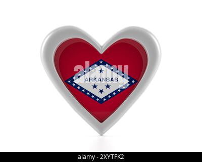 Arkansas (USA State) flag heart shape isolated on background Stock ...