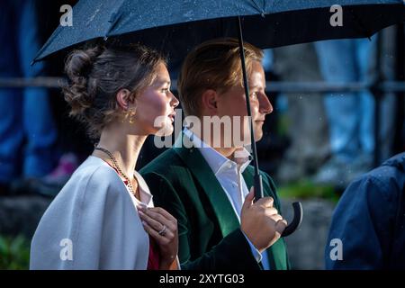 Geiranger 20240830. Prince Sverre Magnus and Amalie Giæver MacLeod on ...