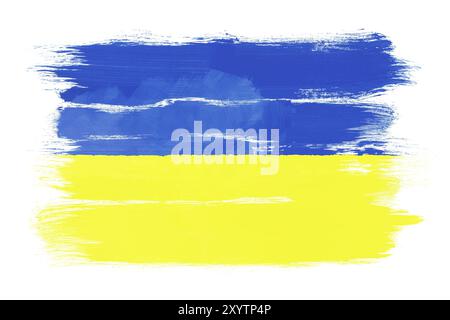 Ukrainian flag painted on watercolor paper Stock Photo - Alamy