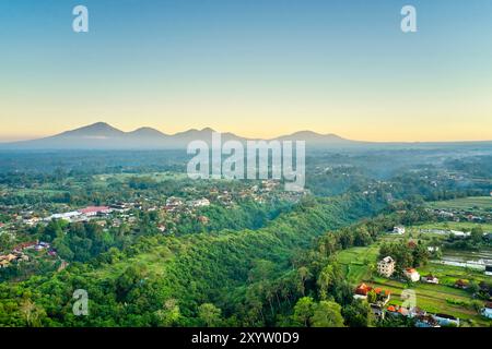 Aerial view of Ubud town near the Campuhan Ridge Walk. Bali, Indonesia ...