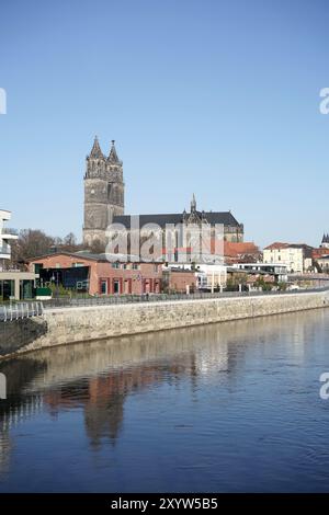 The historic Magdeburg Cathedral, the city's landmark. Magdeburg ...