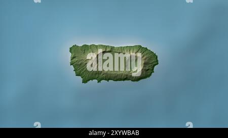 Anatahan Island in the Philippine Sea on a topographic, OSM ...