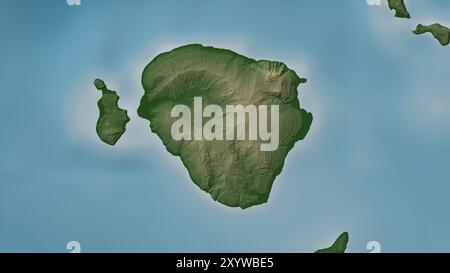 Pulau Babar in the Banda Sea on a topographic, OSM Humanitarian style ...