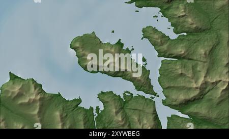 Ban Island in the Gulf of Alaska on a topographic, OSM Humanitarian ...
