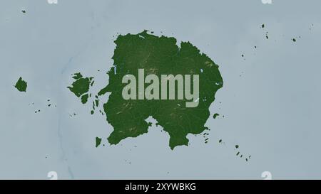 Pulau Billiton in the Java Sea on a topographic, OSM Humanitarian style ...