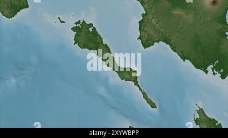 Burias Island in the Philippine Sea on a topographic, OSM Humanitarian ...
