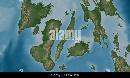 Cebu Island in the Philippine Sea on a topographic, OSM Humanitarian ...