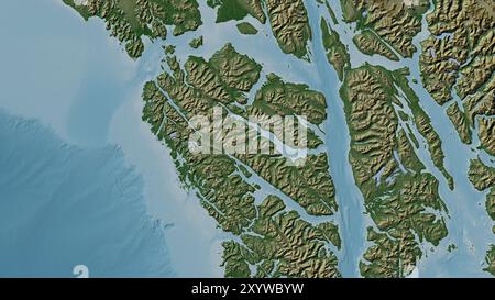 Chichagof Island in the North Pacific Ocean on a topographic, OSM ...