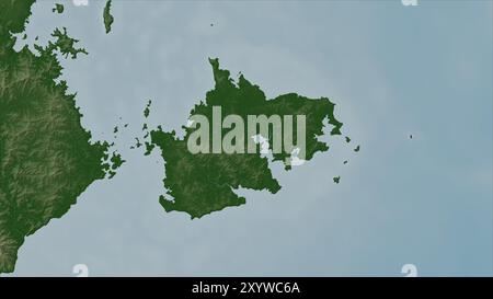 Dumaran Island in the Sulu Sea, belonging to Philippines, isolated on a ...