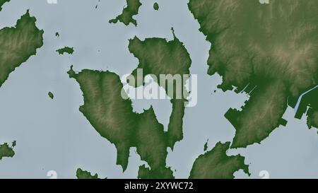 Etajima in the Seto Naikai or Inland Sea on a topographic, OSM ...