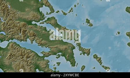 Euboea Island in the Aegean Sea on a topographic, OSM Humanitarian ...
