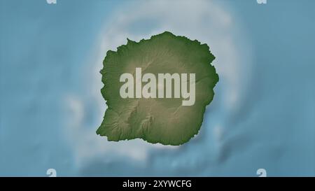 Gaua Island in the Coral Sea, belonging to Vanuatu, isolated on a ...